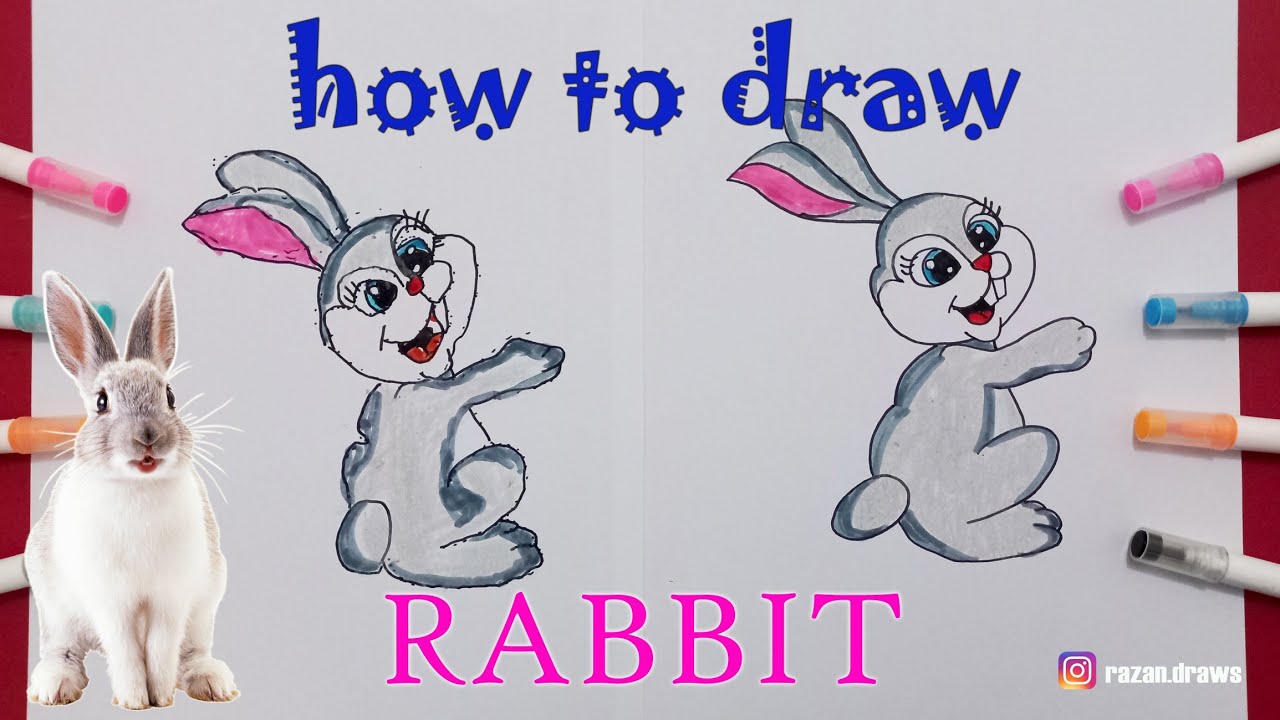 Cara Menggambar Kelinci | How to Draw Rabbit | Preschool - YouTube