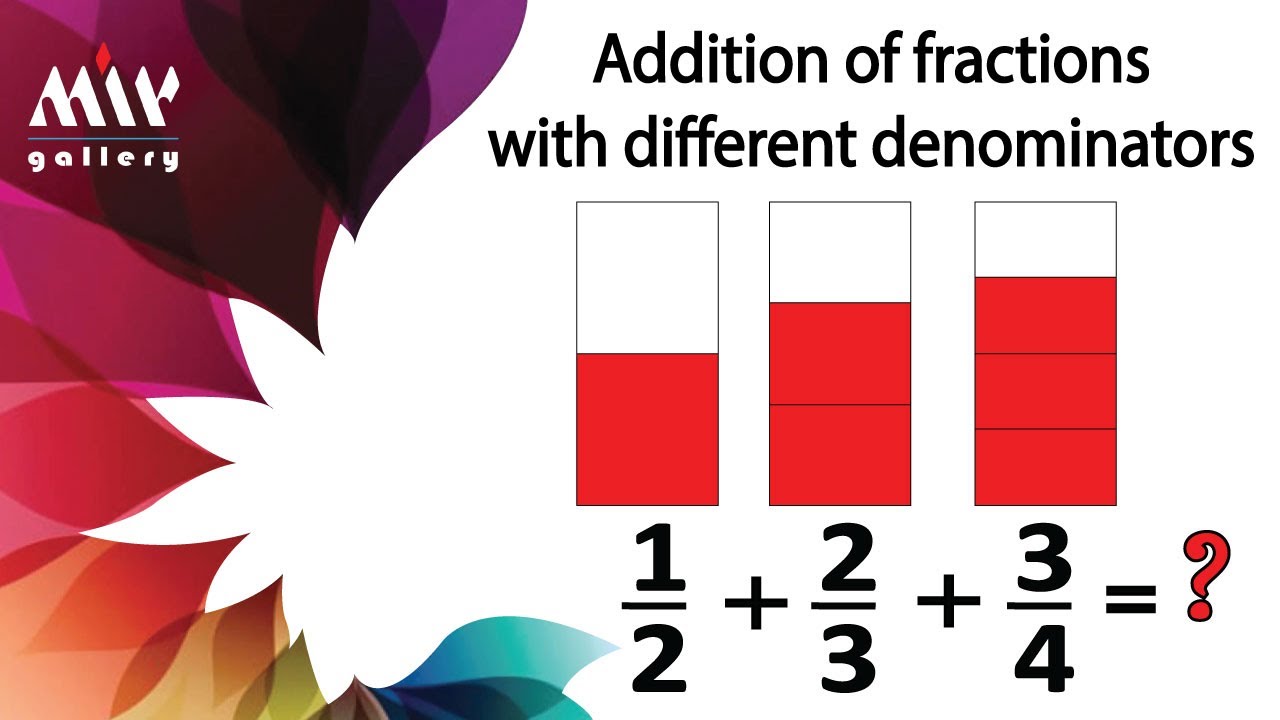 How to add three unlike fractions | addition of fractions with ...