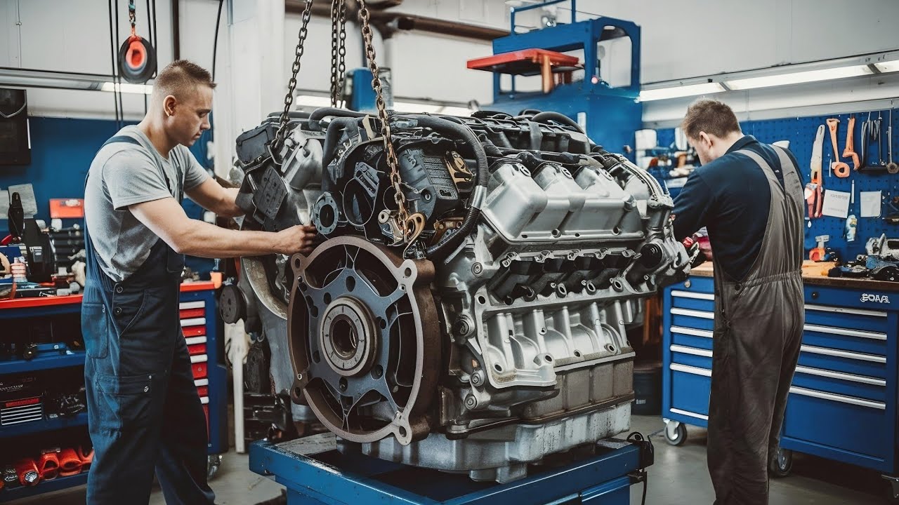 Man Assembles TRUCK ENGINE Perfectly Engine rebuild Amazing Engine ...