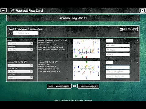 Football Play Card - Play Script Creator - YouTube