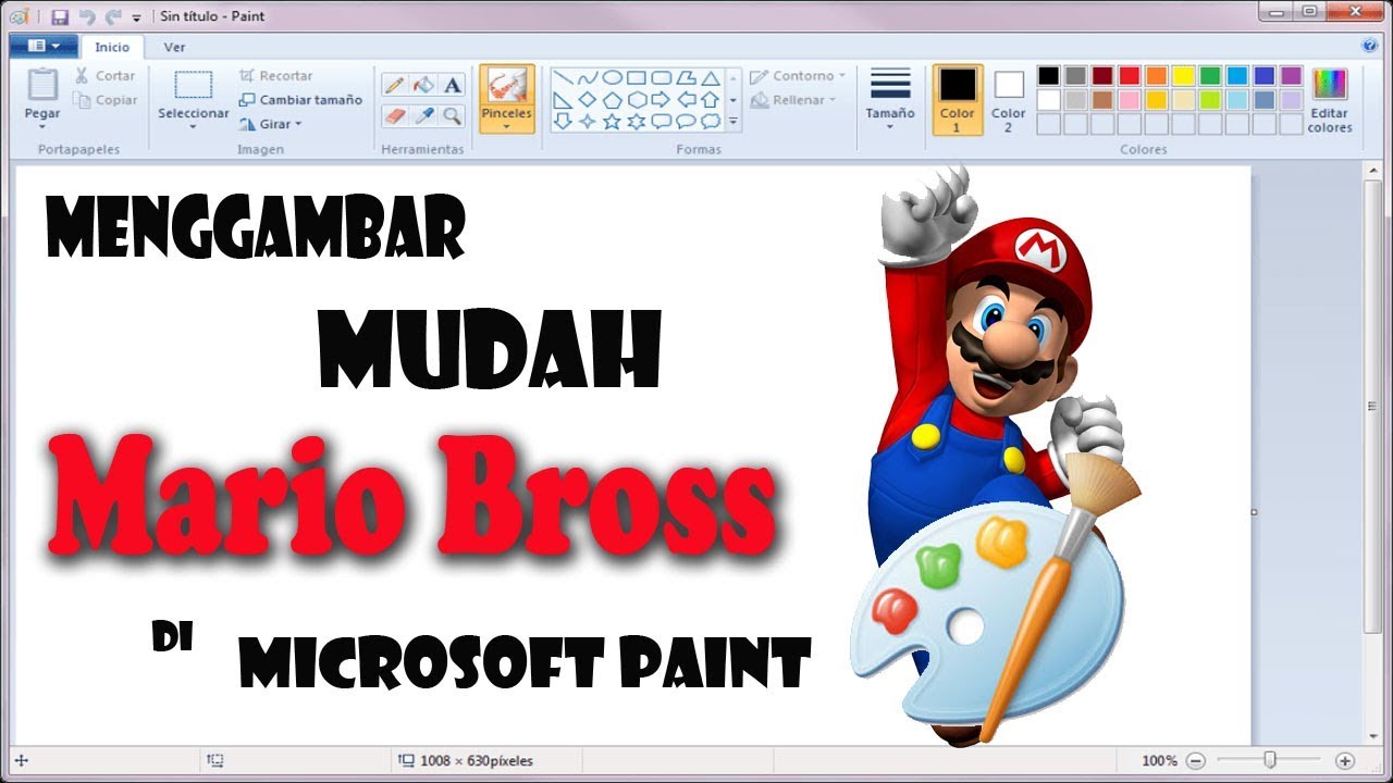 Easy drawing Mario Bros in MS. Paint #18 - YouTube