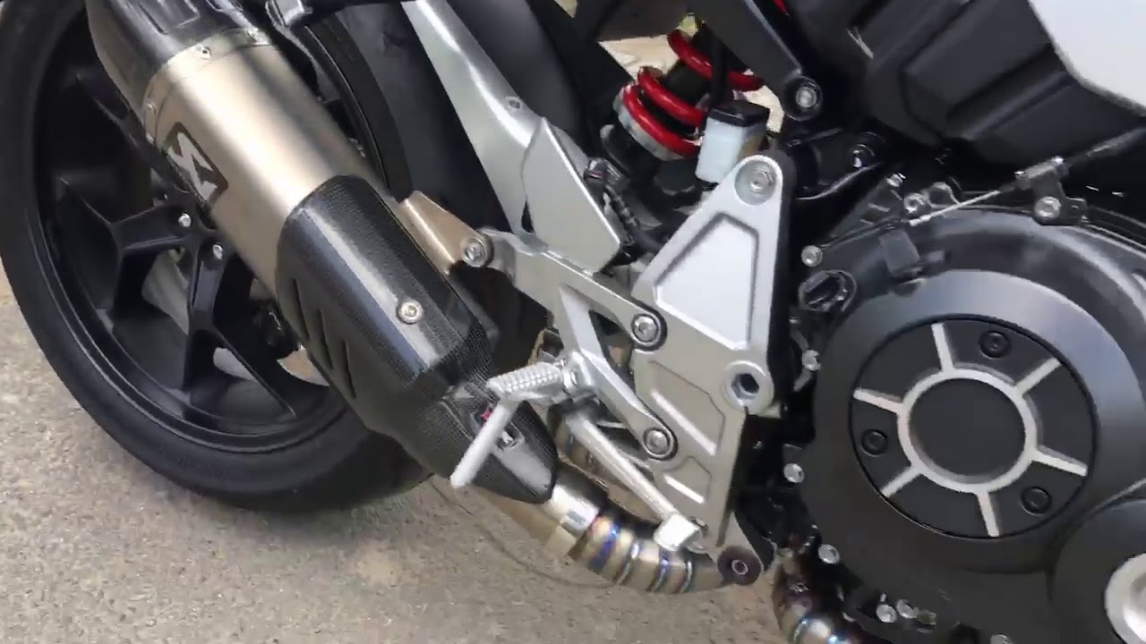akrapovic exhaust titanium on honda cb1000r neo - YouTube