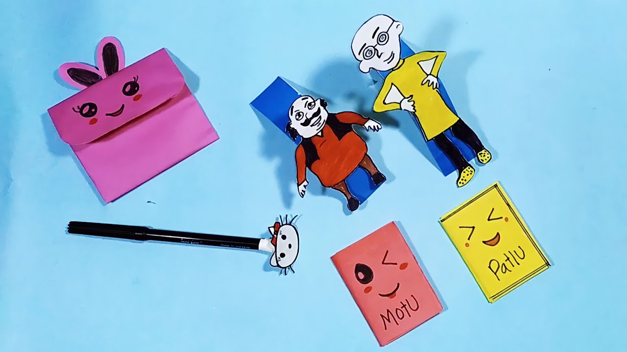 How to make motu patlu paper craft | motu patlu paper craft. - YouTube