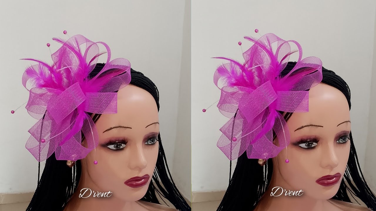 STEP BY STEP PROCESS FOR BEGINNERS ON HOW TO MAKE THIS CRINOLINE FASCINATOR - YouTube