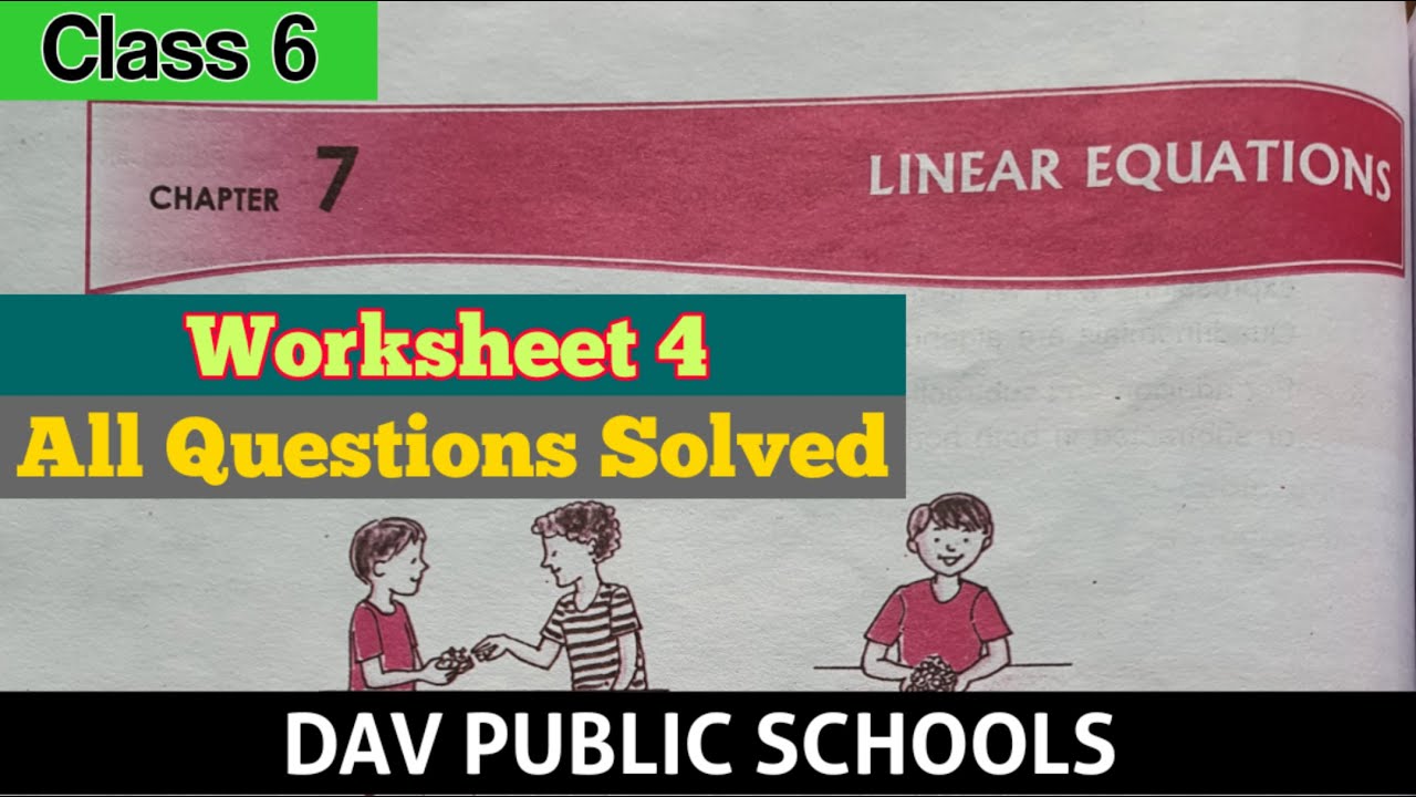 DAV class 6 maths chapter 7 worksheet 4 all questions - YouTube