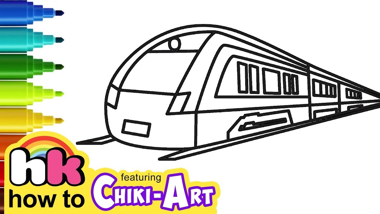 How to Draw a Train Easy | Drawing for kids | Chiki Art | HooplaKidz ...