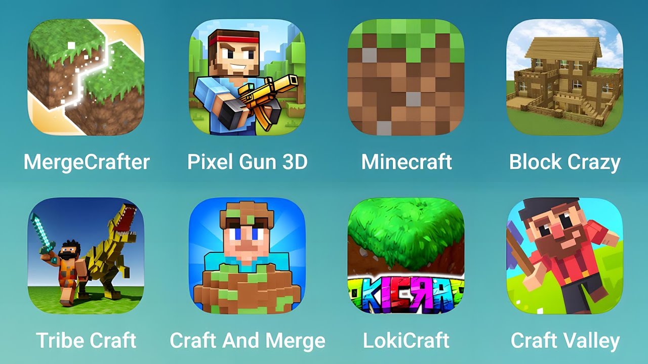 MergeCrafter, Pixel Gun 3D, Minecraft, Block Crazy, Tribe Craft, Craft ...