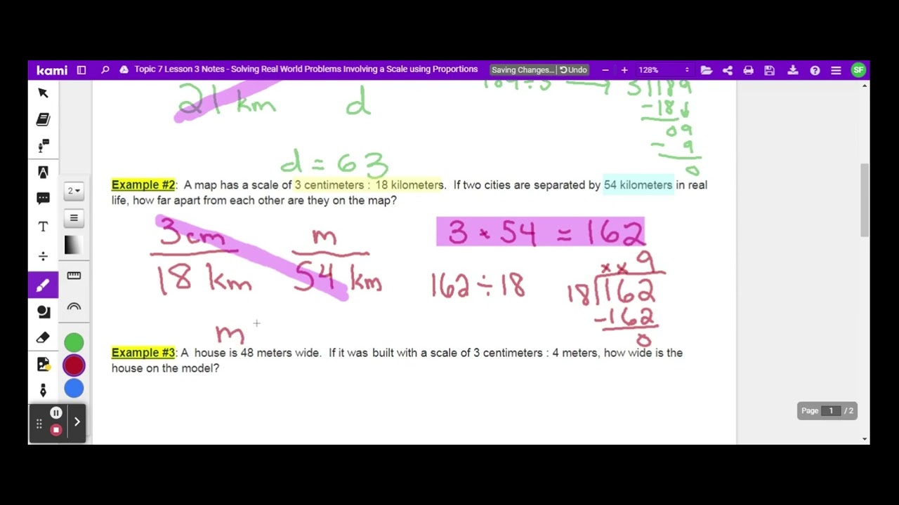 Topic 7 Lesson 3 Notes - Solving Real World Problems Involving a Scale ...