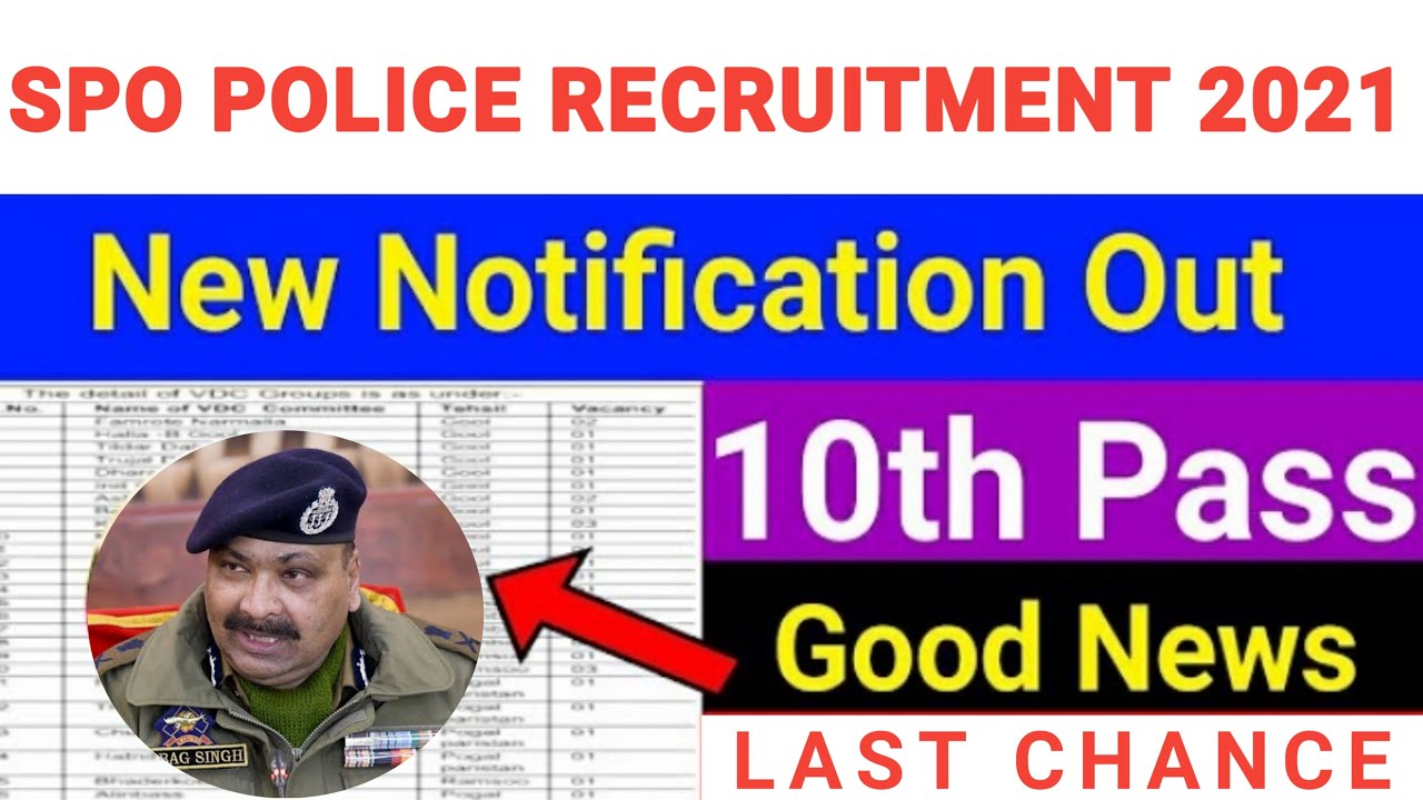 SPO Police New Recruitment 2021 ||Official Notification Out 🔥 || Last ...