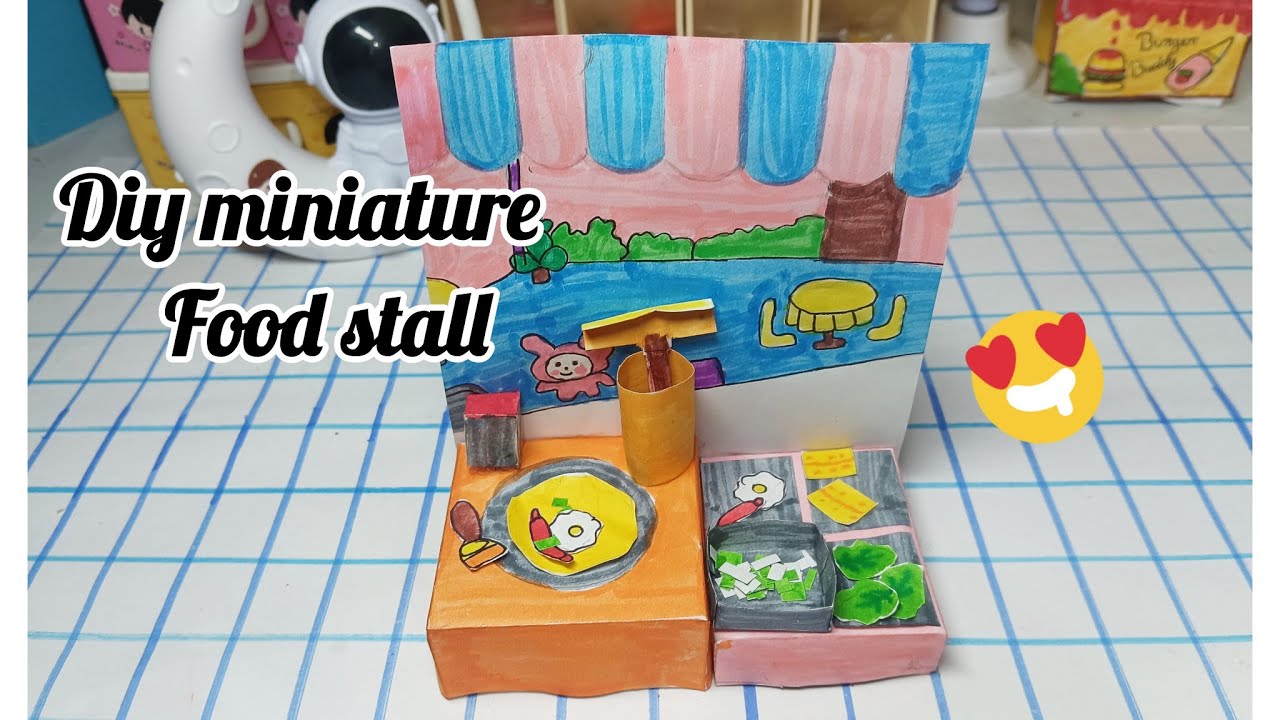 Diy miniature food stall / miniature craft / easy craft /suhemaart/ how ...