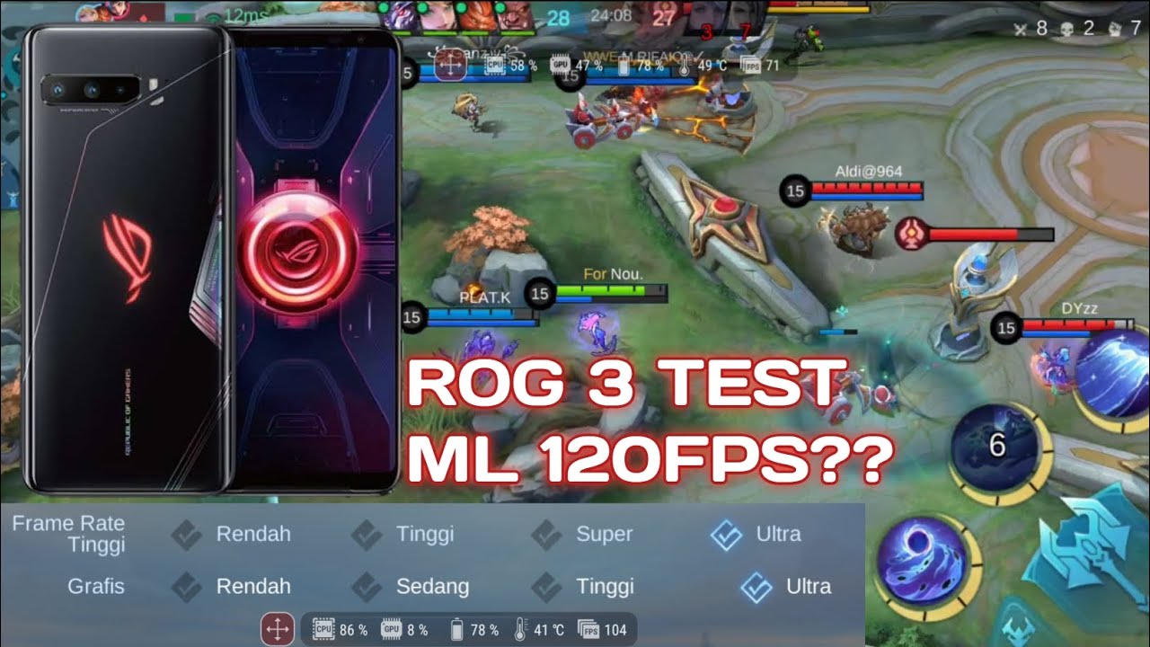 ROG Phone 3 Test Mobile Legends Bisa 120FPS??🤔 | ROG 3 ML 120FPS | 2024 ...