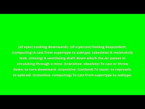 what is the meaning of downcast - YouTube