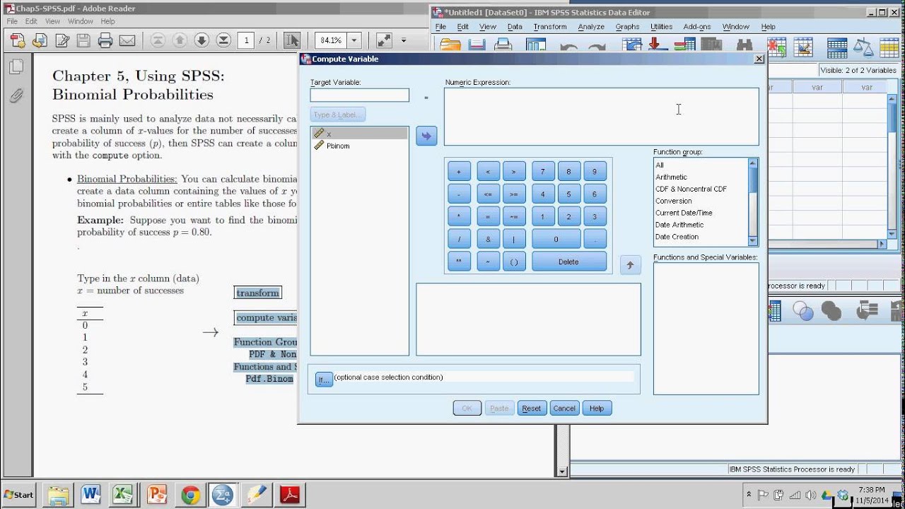Calculating Binomial Probabilities with SPSS - YouTube