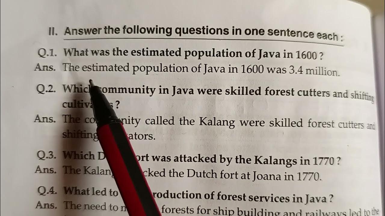 Forest transformation in Java HISTORY CIVICS SOCIAL SC 1 MCQ FAQ GOA ...