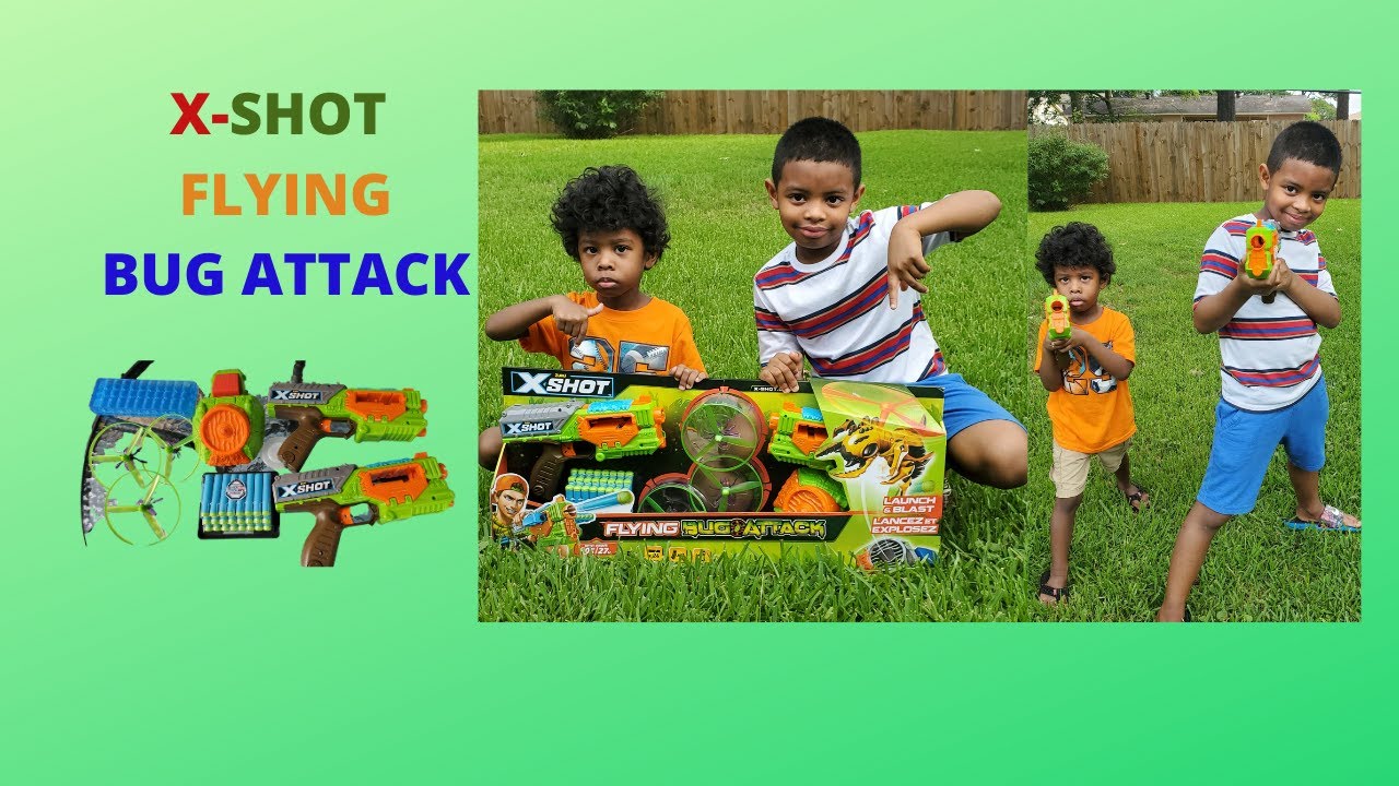 X-SHOT FLYING BUG ATTACK fun with the kids!. - YouTube