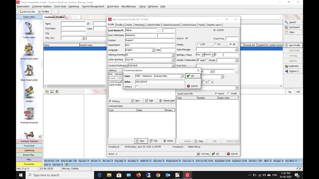 Oracle Hospitality Suite8 Profile - YouTube