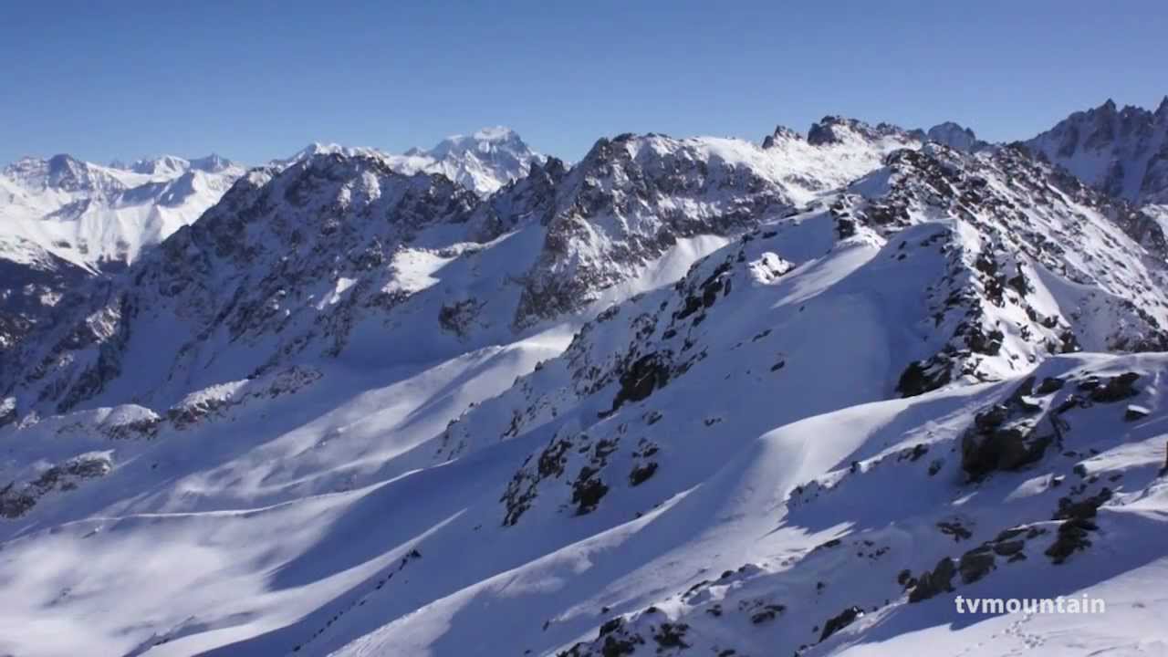 Panorama depuis Pointe Ronde massif du Mont-Blanc montagne ski de ...