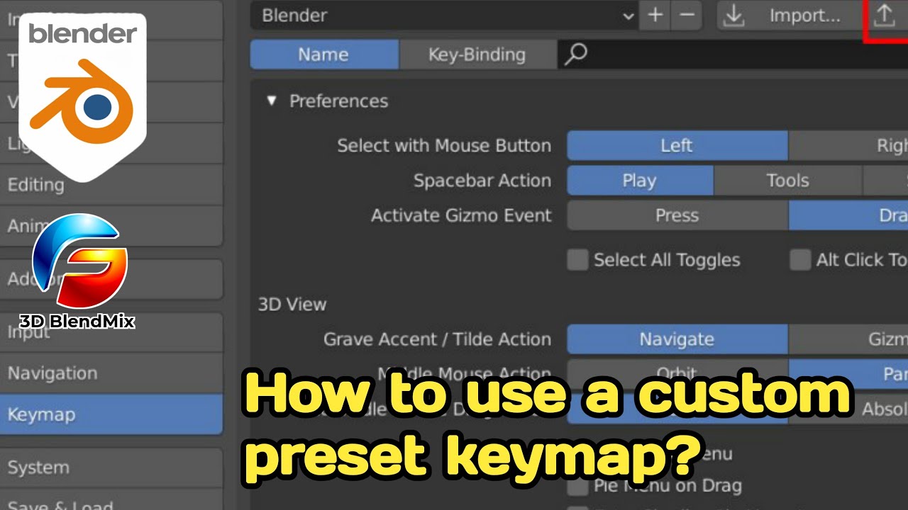 How to use custom preset keymap in blender - YouTube