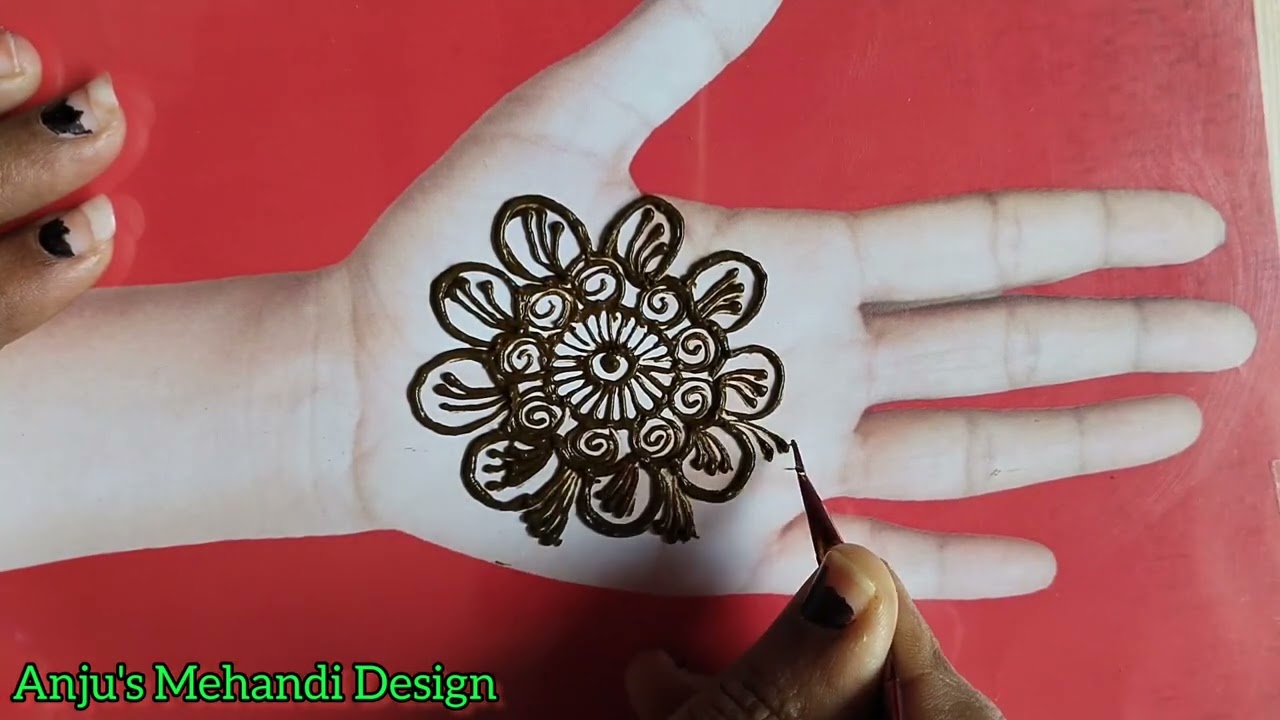 Simple Gol Tikki Mehndi Design Front Hands/easy and beautiful gol tikka ...
