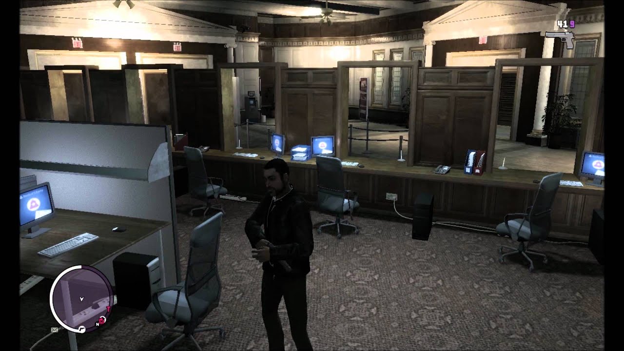 Gta 4 - Inside Bank Of Liberty - YouTube