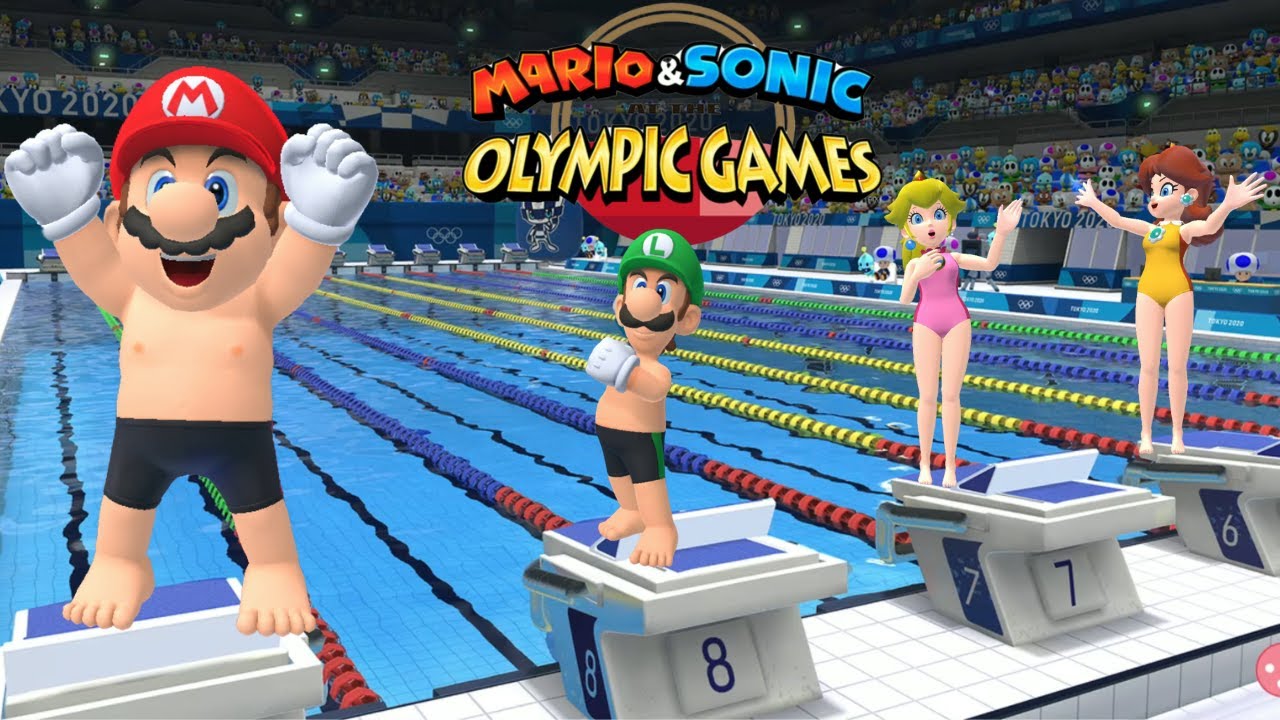 Mario & Sonic At The Olympic Games Tokyo 2020 Swimming Mario Luigi Amy ...