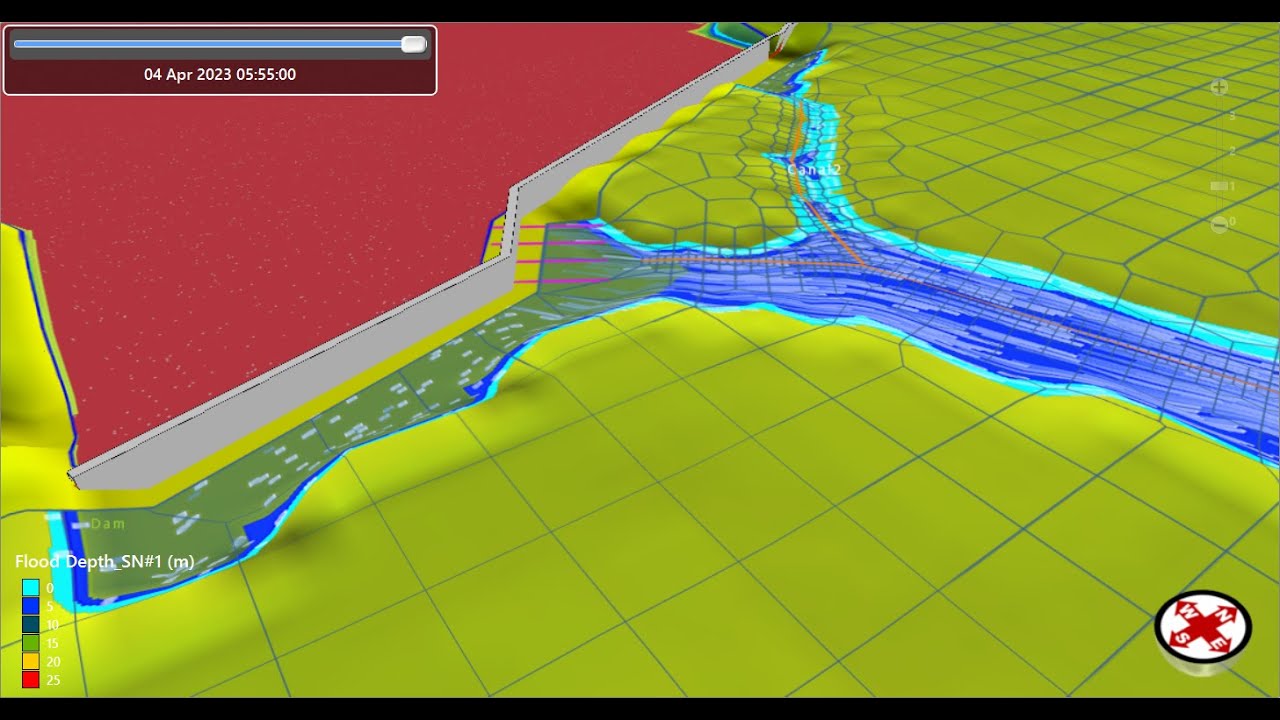Hydraulic Modeling _The Dam discharging of water - YouTube