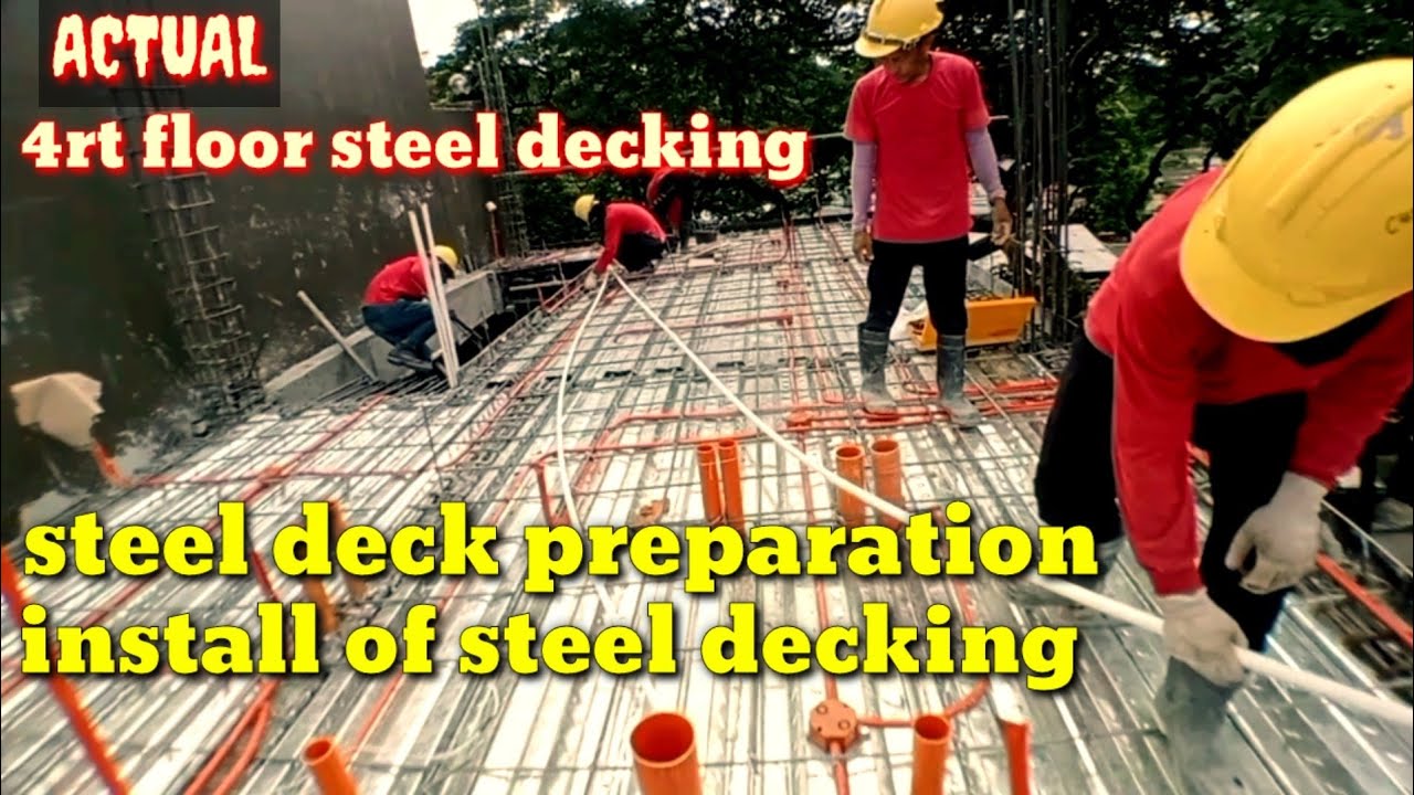 Actual steel deck preparation/install of steel decking/#4rtfloor - YouTube