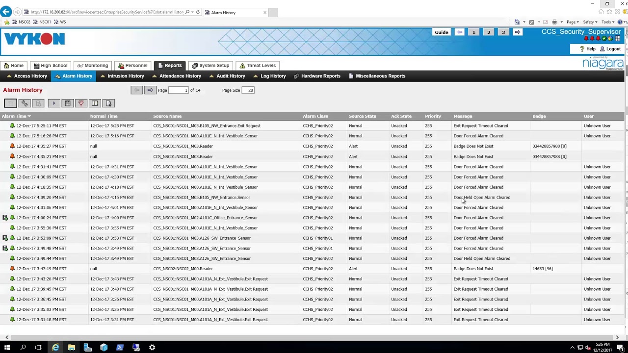 Tridium AccessControl Reports Alarm History - YouTube