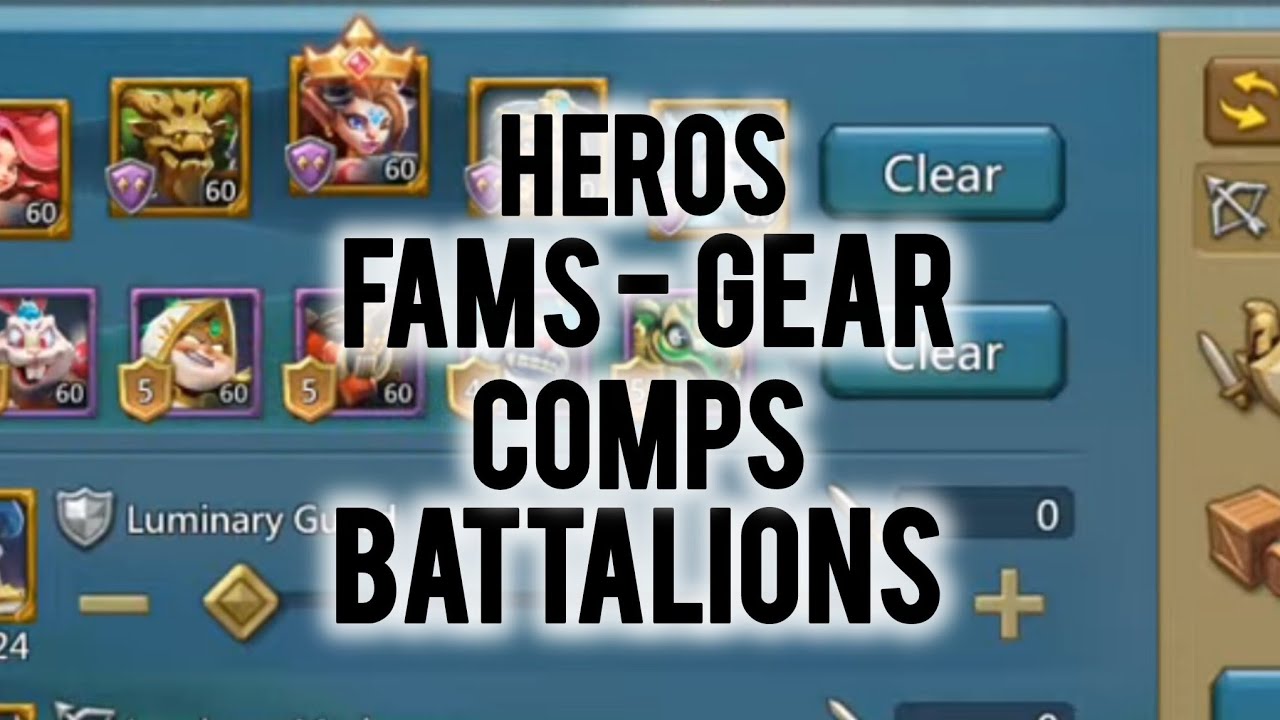 Setting Battalion, Gear, Jewels How to set up. lords mobile rally lead ...