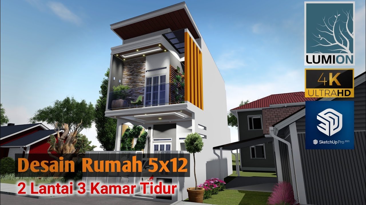 Desain Rumah 5x12 2 Lantai | House Design 5x12 2 Floor - YouTube
