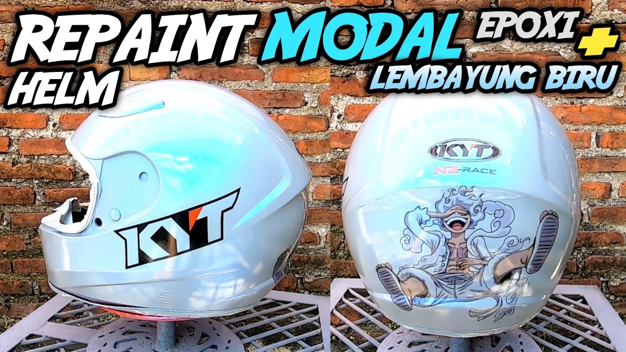 DIY Repaint Helm Pakai Warna Kalem Lembayung Biru - YouTube