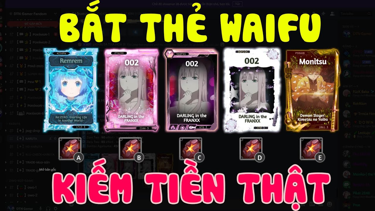 Cách Chơi KARUTA Discord : Game Bắt Thẻ WAIFU Siêu Hót Kiếm Được Tiền ...