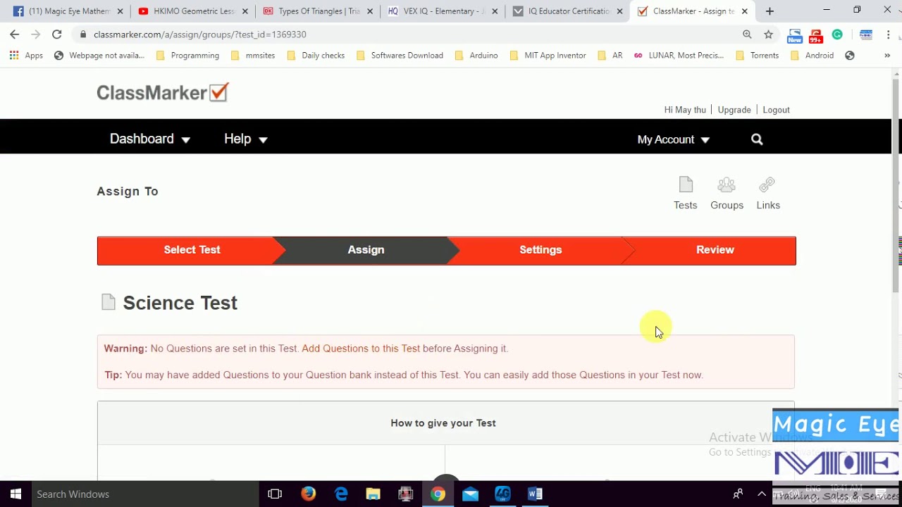 8 ClassMarker Assigning Test to Group - YouTube