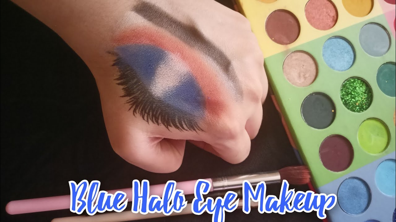 Halo eye makeup tutorial for beginners|Blue Halo Eye Makeup - YouTube