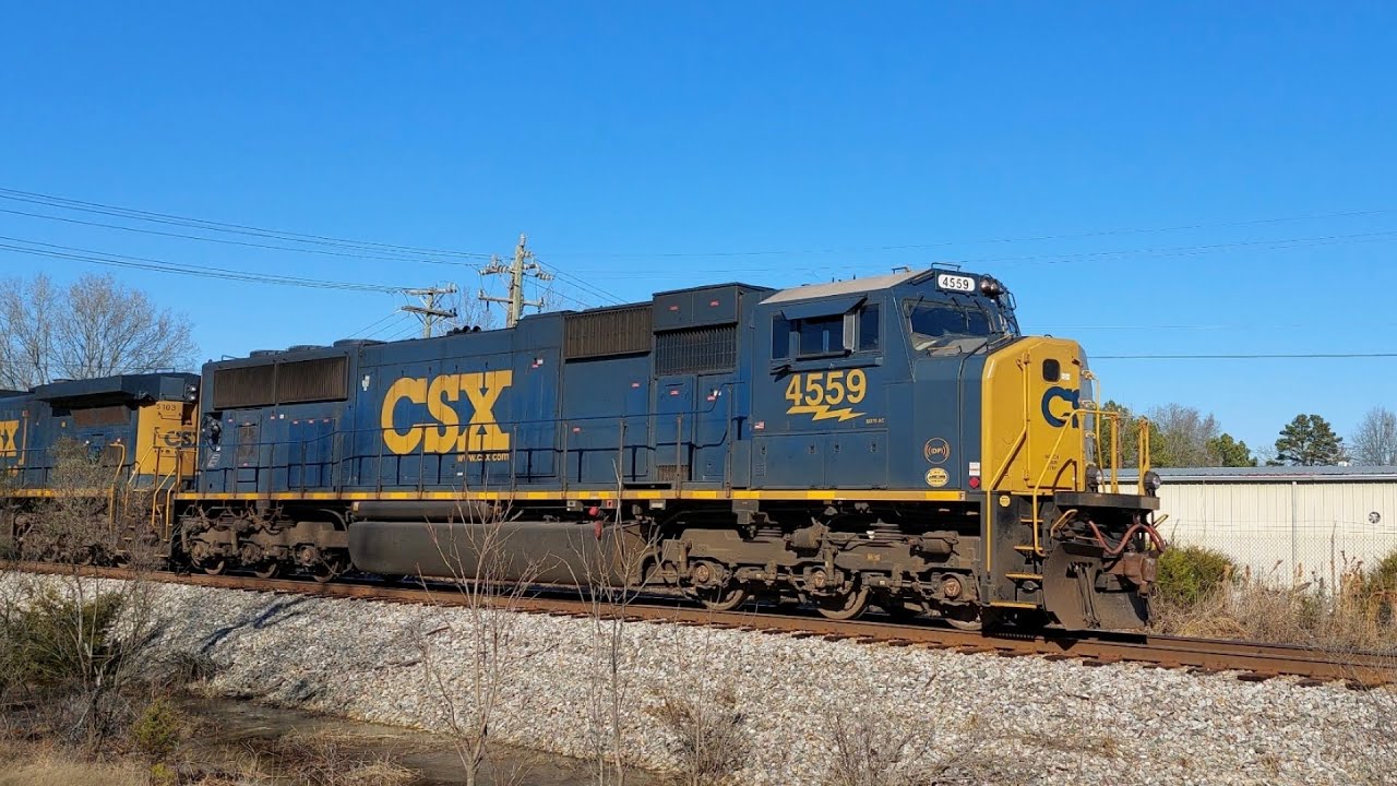 CSX M491 headed into Monroe yard in Monroe NC with csxt 4559 in the lead 12/27/22🇺🇸 - YouTube