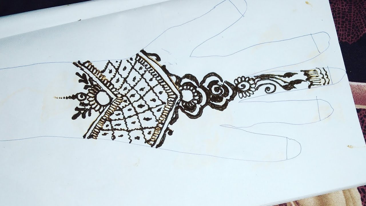 Simple one line mehndi design tutorial - YouTube