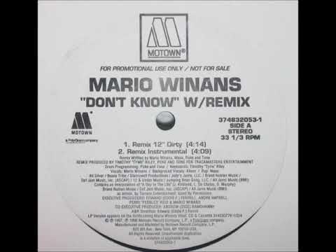 Mario Winans – Don't Know – CD (Promo), 1996 [r6613532] | Discogs