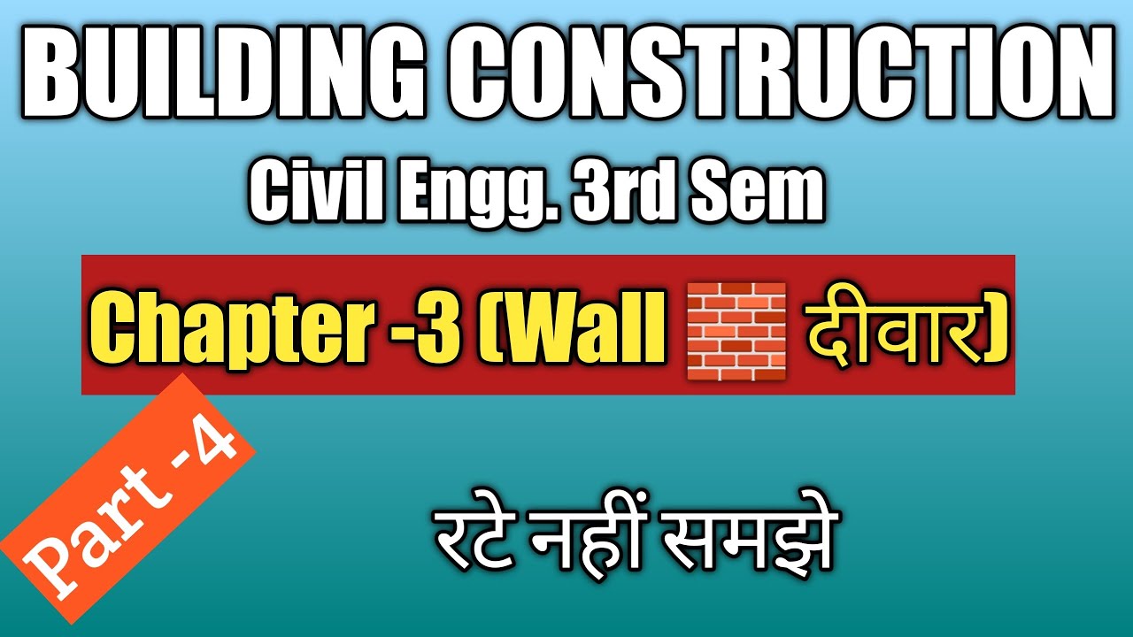 Building Construction//Chapter -3//Wall//Civil 3rd Semester - YouTube