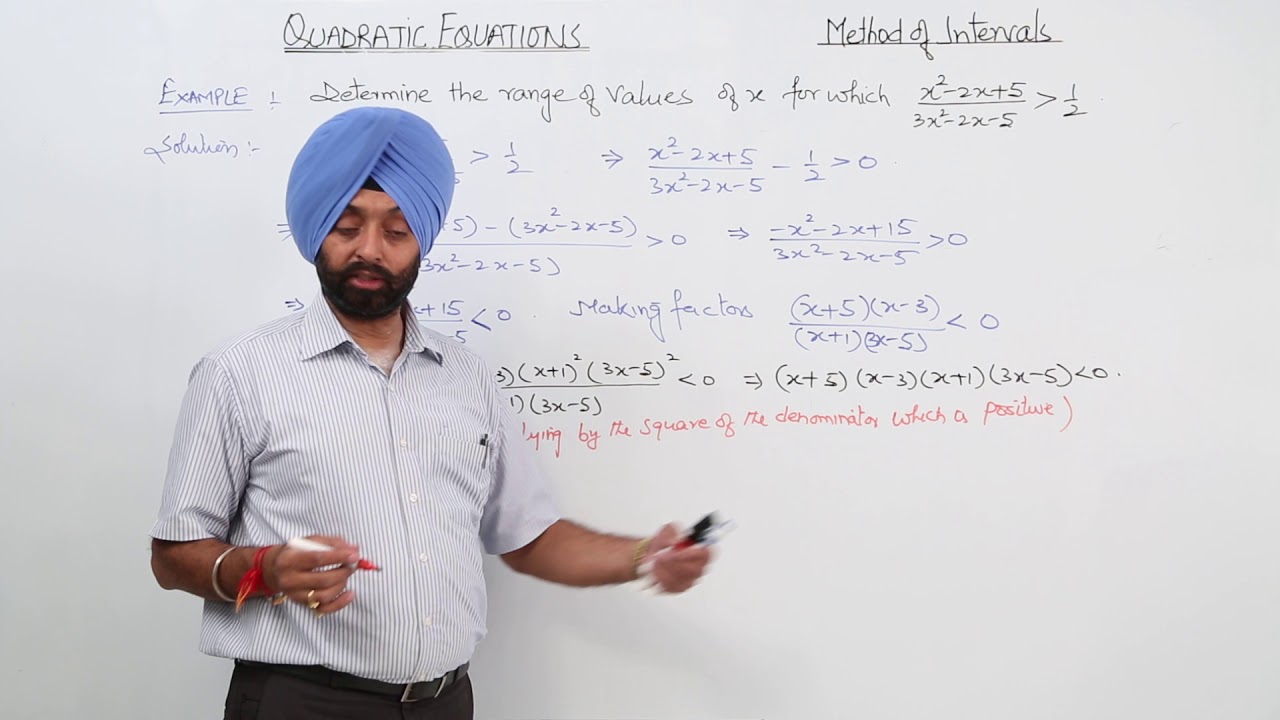 Free Lect l ICSE l CLASS 11 l MATH l QUADRATIC EQUATIONS l Example l ...