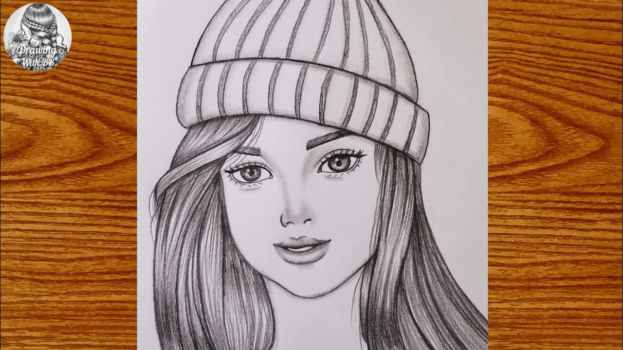 How to draw a girl with cap | Girl drawing Easy | Simple drawing | Easy ...