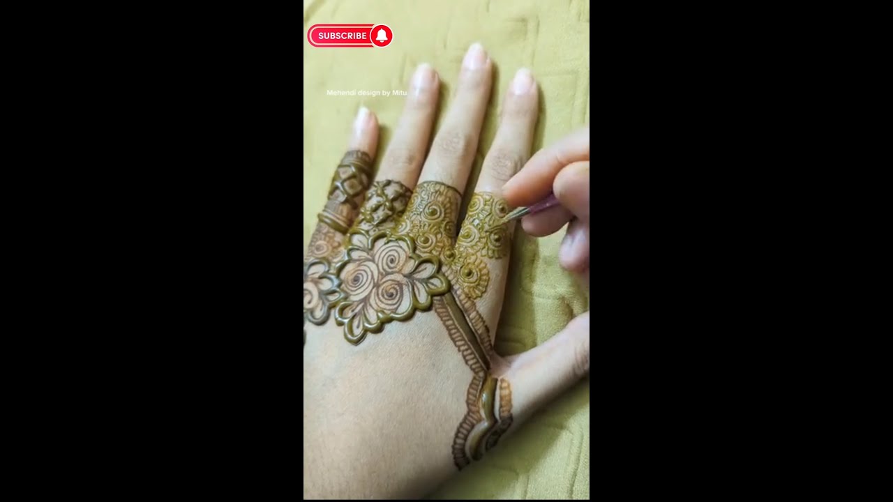 Beautiful simple mehedi design || মেহেদির ডিজাইন - YouTube