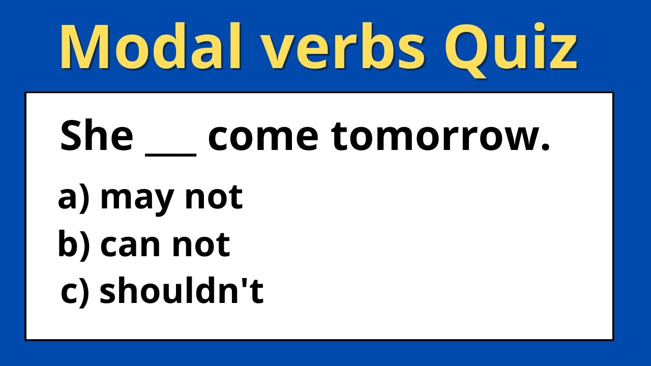 Modal Verbs Quiz | English Grammar Test - YouTube