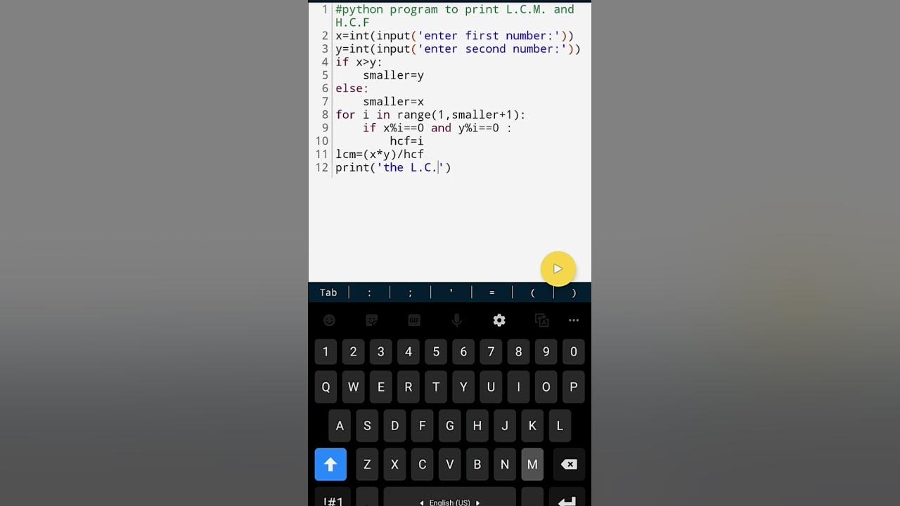 46 Python Program For Print Lcm And Hcf Using For Looppythonpythonforbeginnerslcmand 
