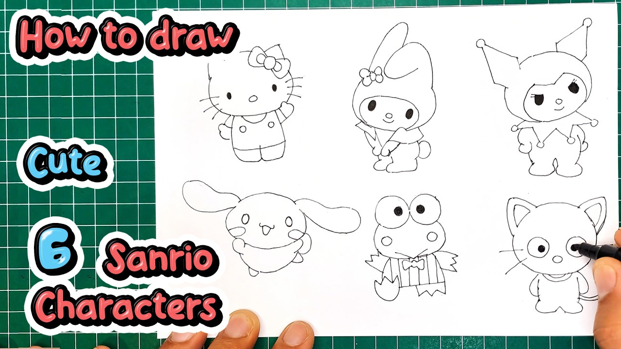 Step-by-Step: Drawing Cute Sanrio Friends - YouTube