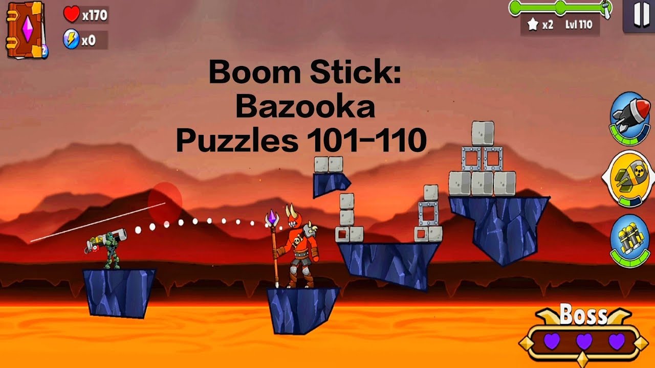 Boom Stick: Bazooka Puzzles level 101-110 Android Gameplay - YouTube