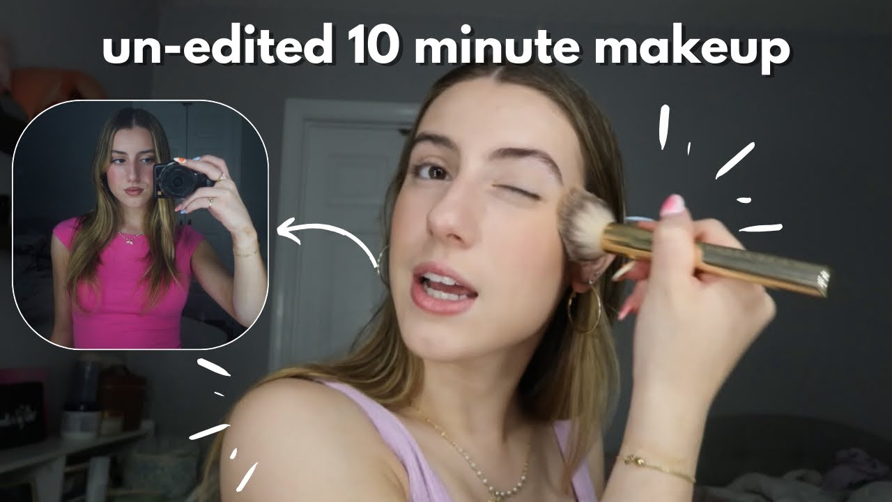UN-EDITED 10 MINUTE MAKEUP ROUTINE (no cuts, realistic makeup tutorial ...