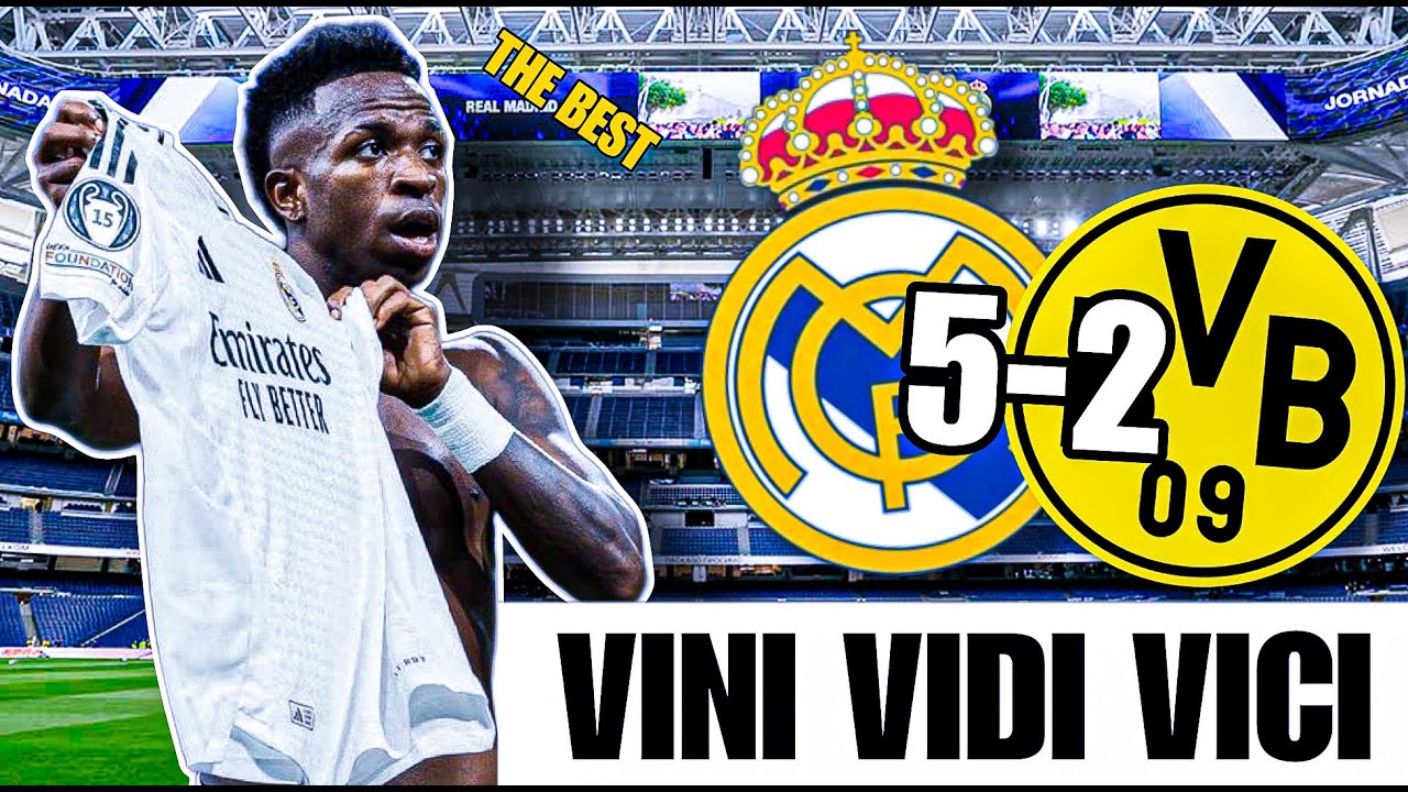 I Un Vinicius de oro contra el Dortmund I RMA 5 BVB 2 I - YouTube