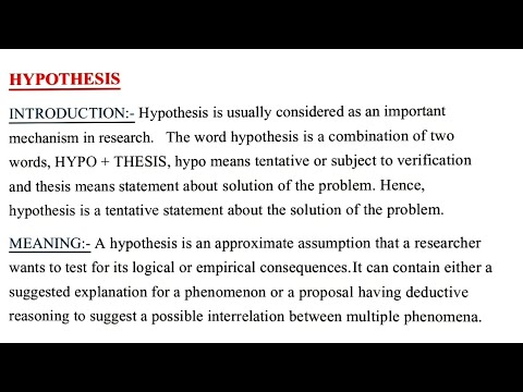 Hypothesis|Meaning|Definition|Characteristics|Source|Types|Sociology ...