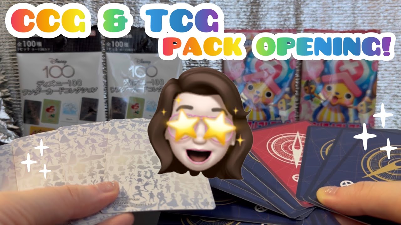 Opening Bandai Disney 100 Wonder Card Collection CCG and One Piece EB01 ...