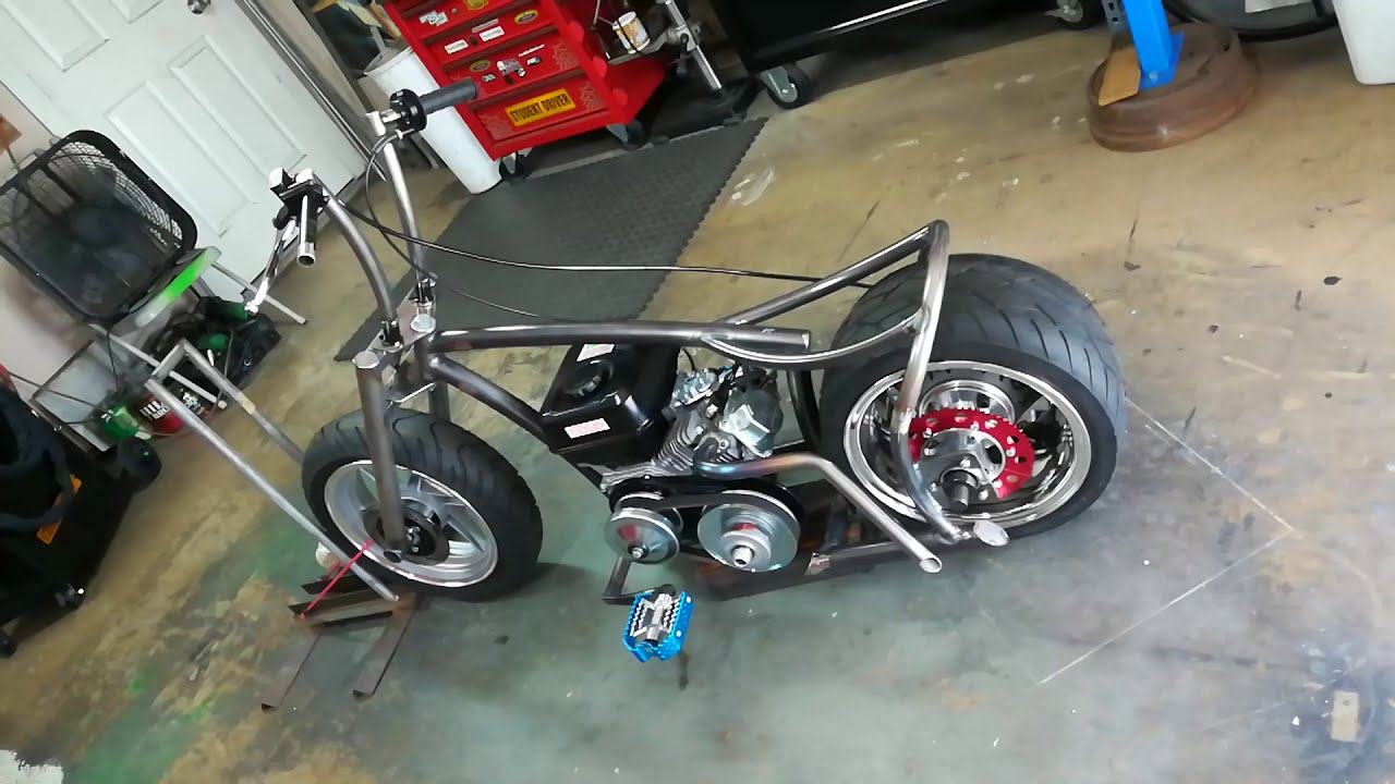 Custom Mini Bike first start. - YouTube